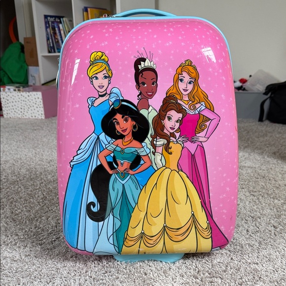 Disney | Accessories | Disney Princess Pink And Blue Kids Luggage ...
